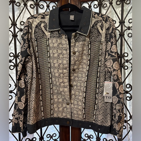 T O | Jackets & Coats | Boutique Unique Patterned Womens Jean Jacket ...